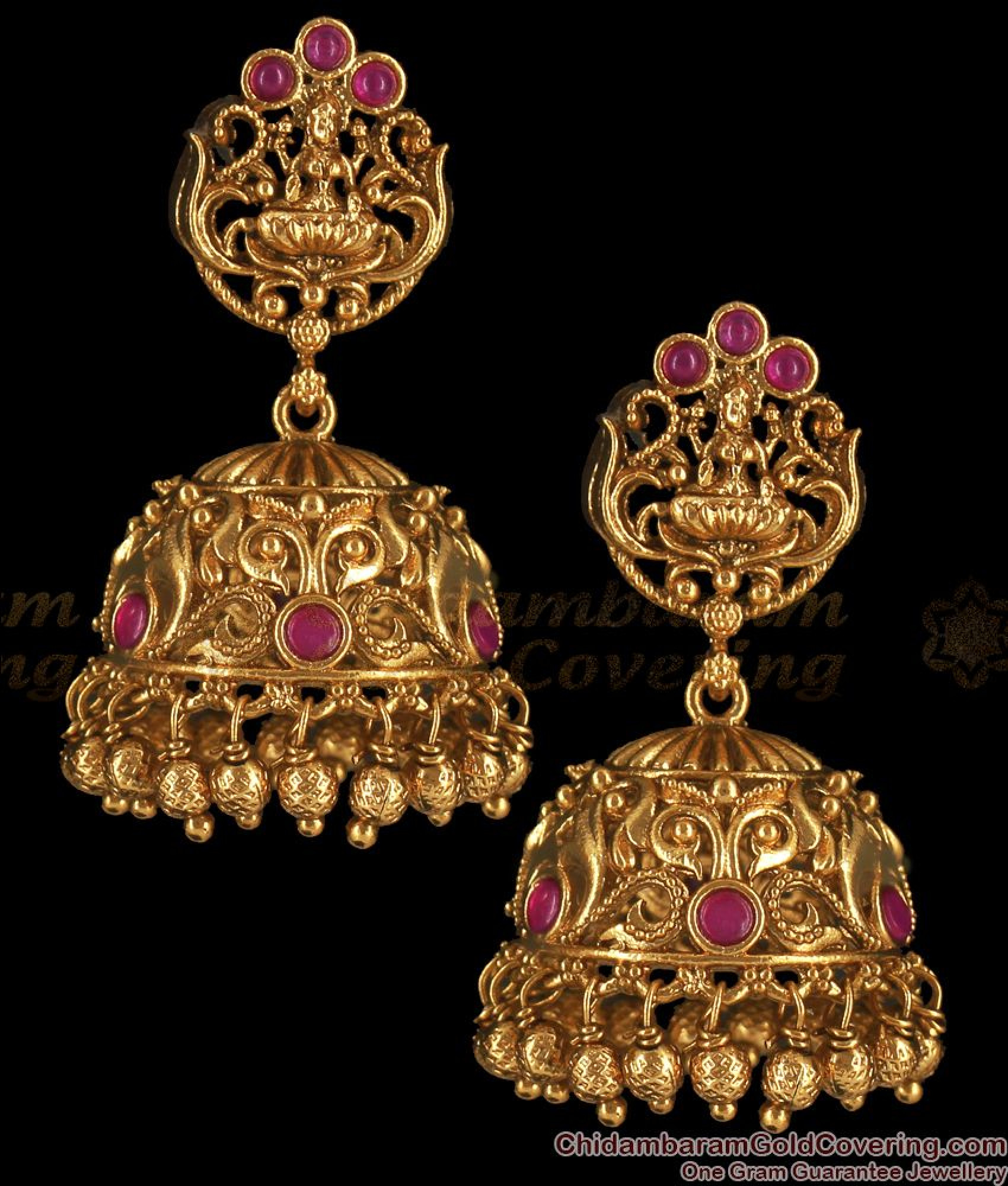 Matt Finish Antique Jimiki Earrings For Traditional Wear ER2722 Matt Finish Antique Jimiki Earrings For Traditional Wear ER2722